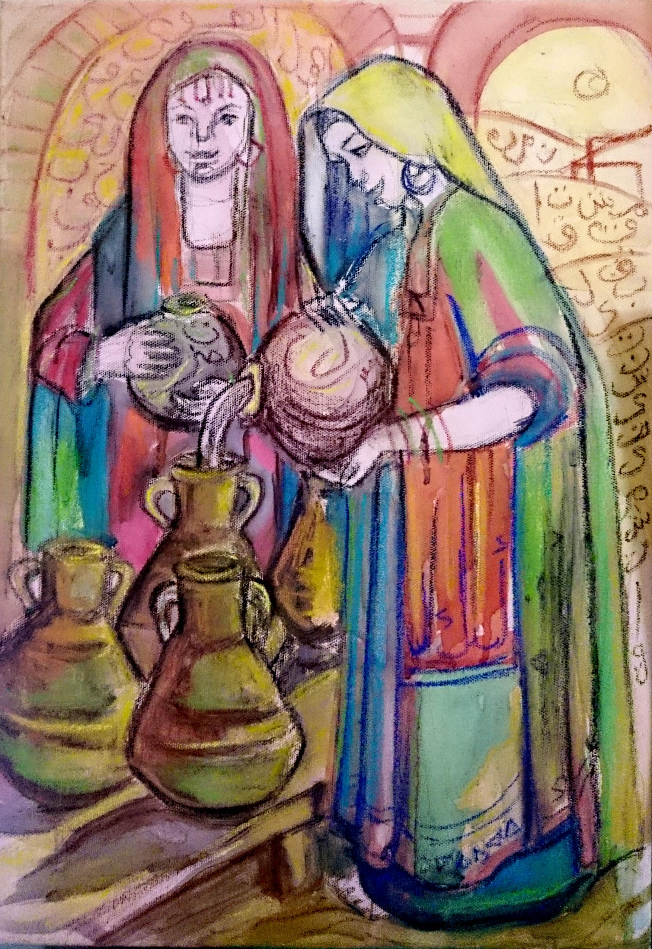 Reem Gamal Abdel Nasser, Women with Vases III, 27/52| Tam Gallery