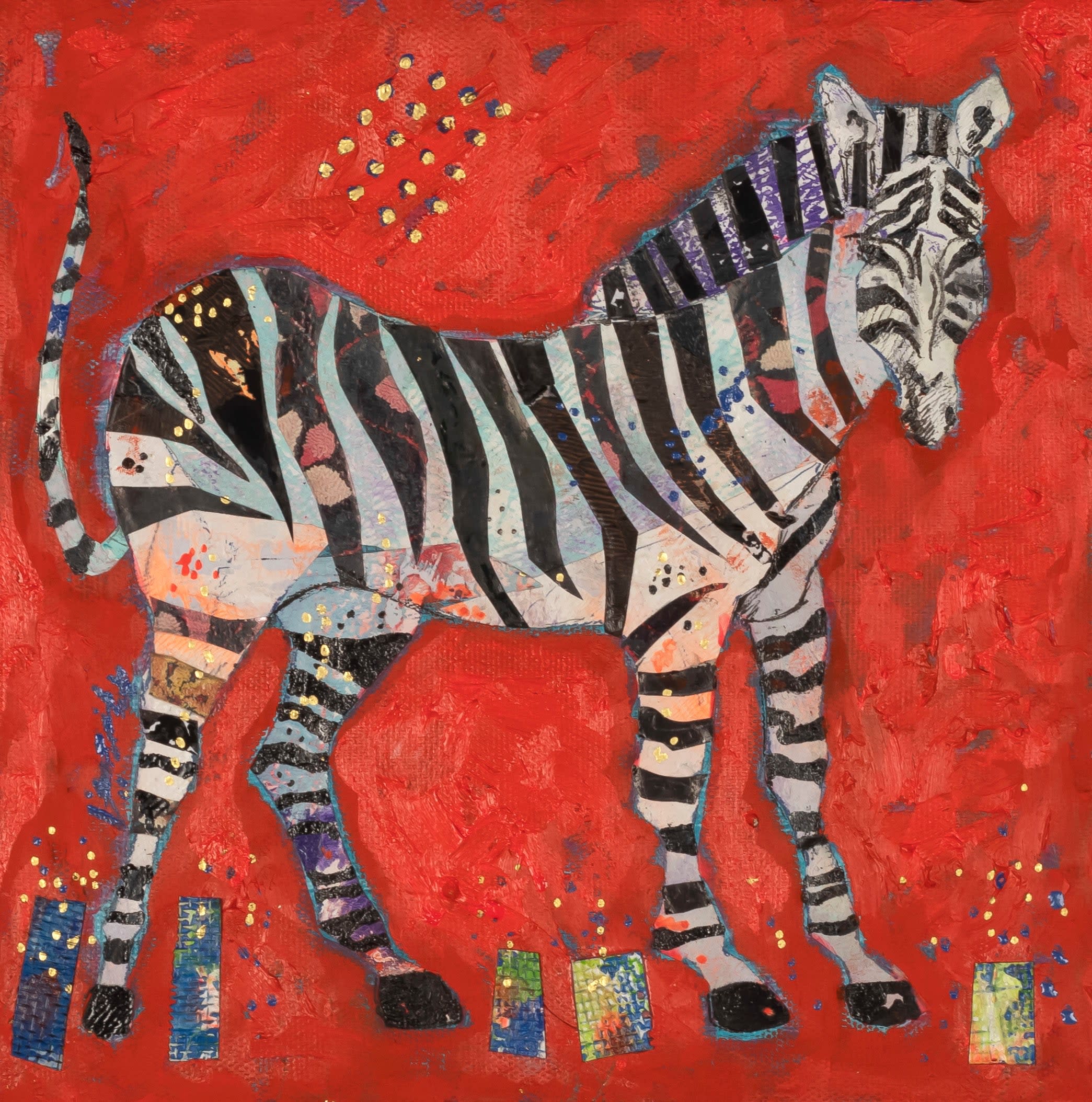 Eman Hussein, Collaged Stripes, 2022, 82/300| Tam Gallery